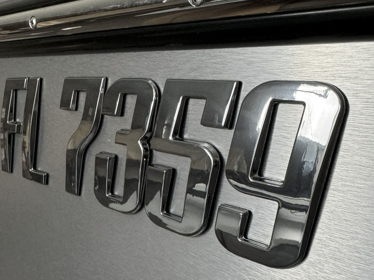 Chrome Boat Registration Numbers Sleek Style Emblem – 3D Lettering ...