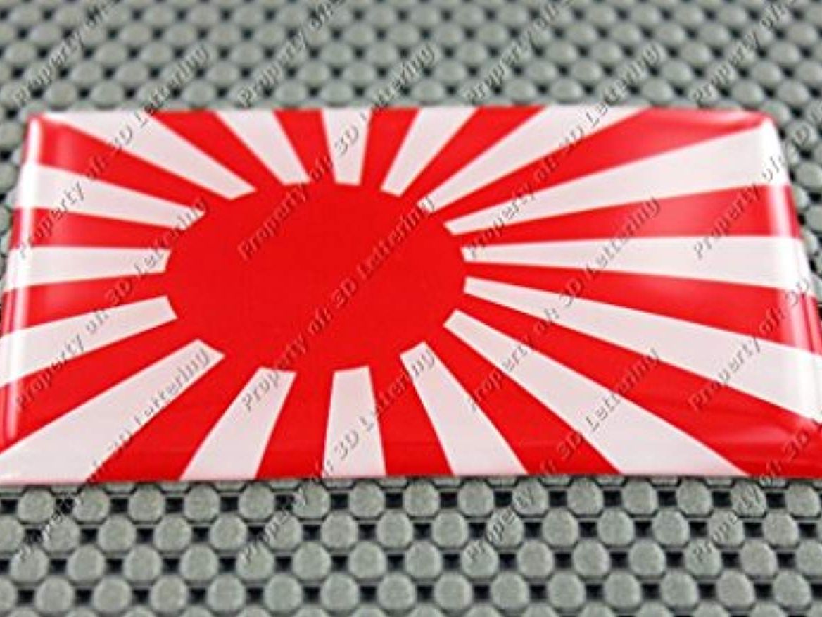 Japan Rising Sun Flag Car & Truck Raised Clear Lens Sticker Decal 3.50 ...