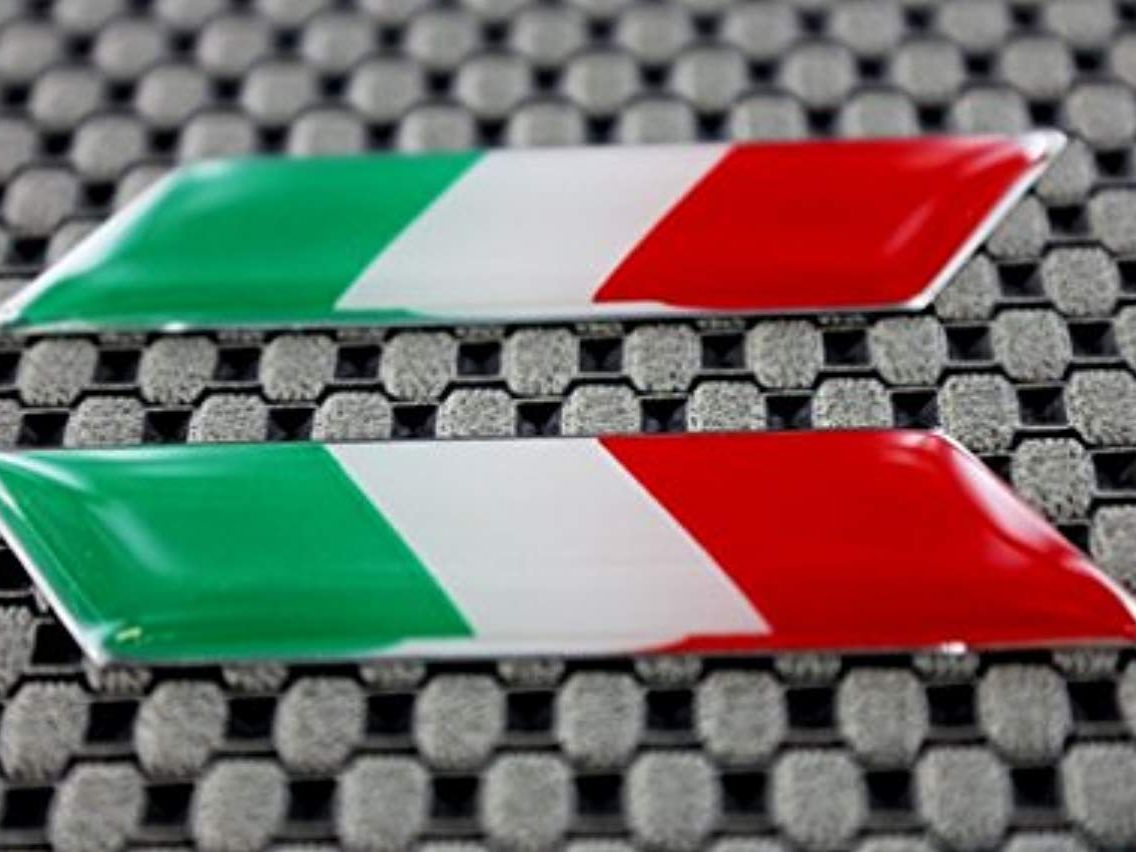 Italy Italia Flag 3d Domed Decal Sticker Set Left and Right Chrome ...
