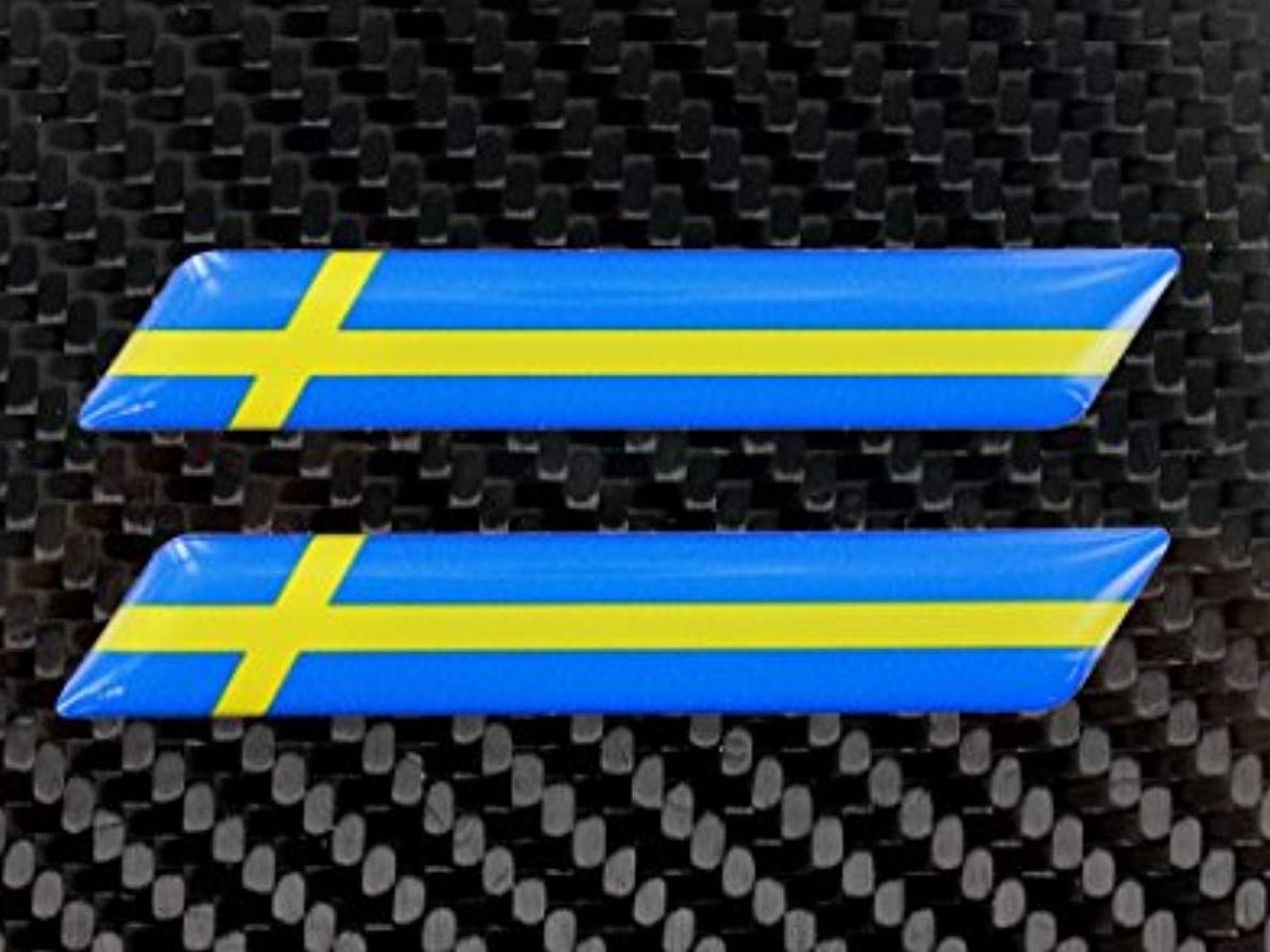 Sweden Flag Car & Motorcycle Raised Clear Lens Sticker Decal Set 3" x 0 ...