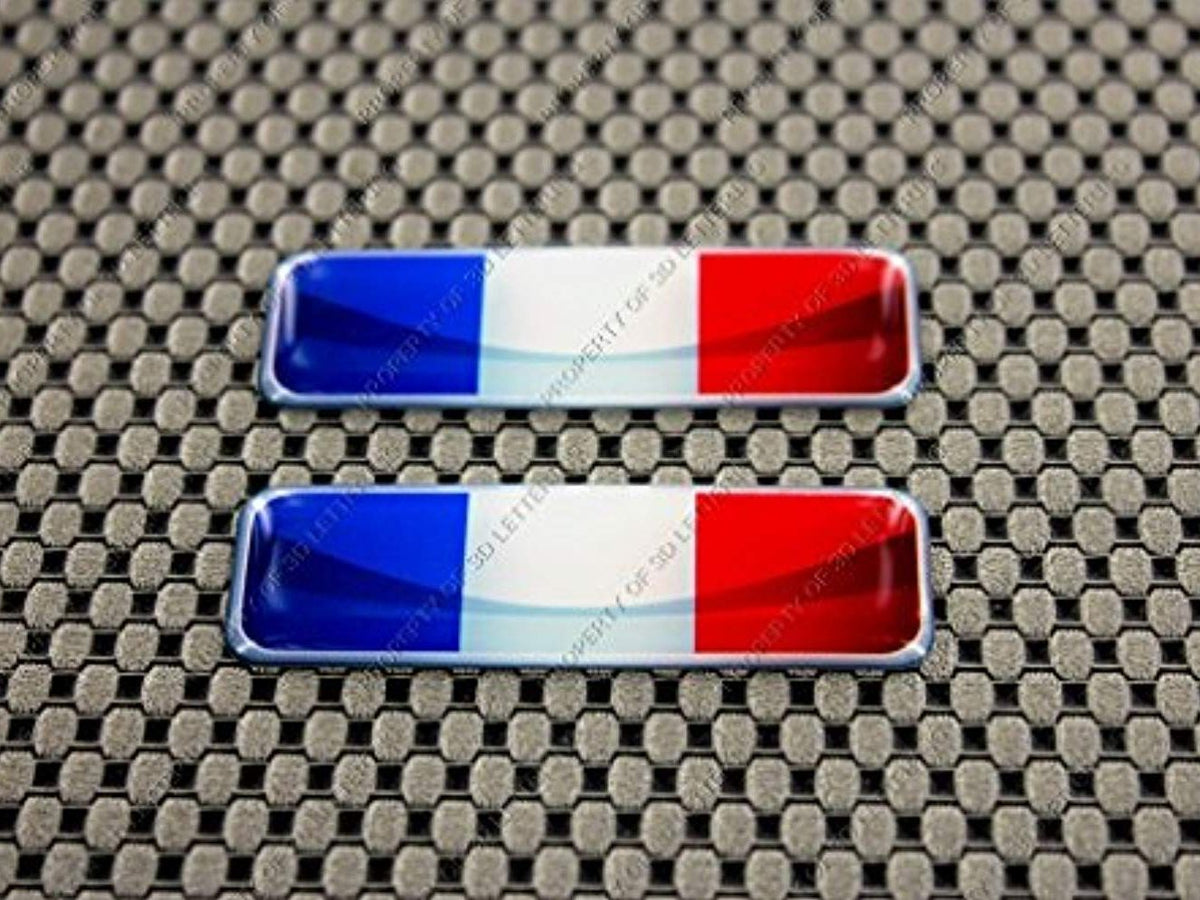 France French Flag Car & Motorcycle Raised Clear Lens Sticker Decal Set ...