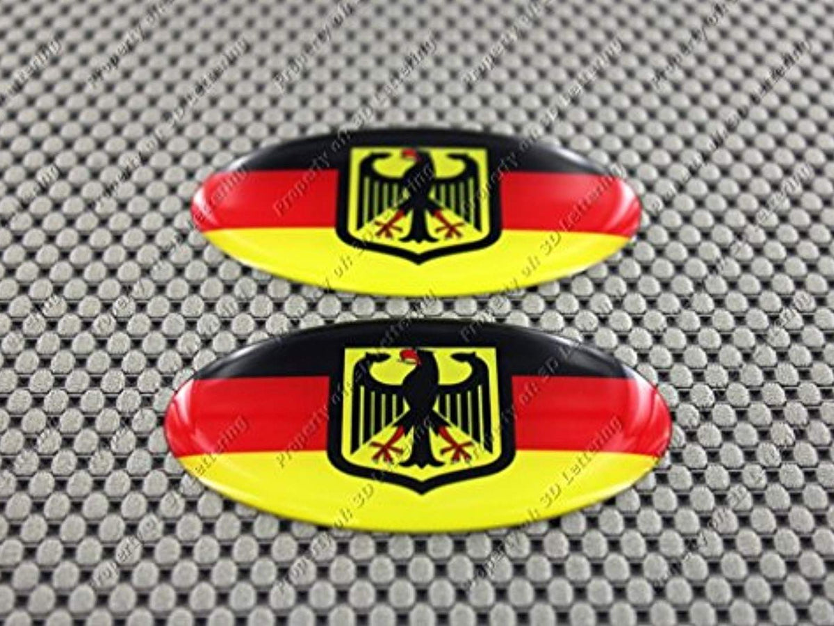 German DEUTSCHLAND Crest Car Domed Decal Sticker Oval – 3D Lettering ...