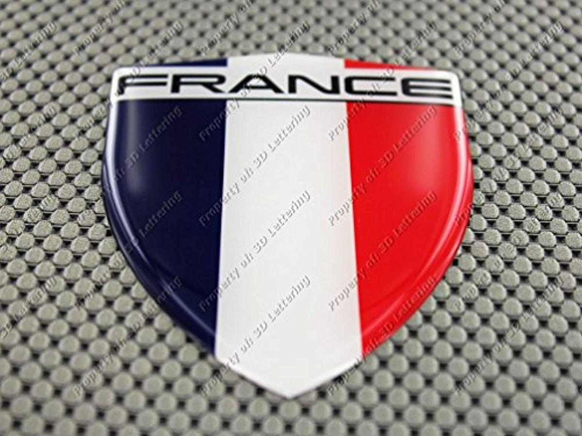 France French Flag Car & Motorcycle Raised Clear Lens Sticker Decal 3. ...