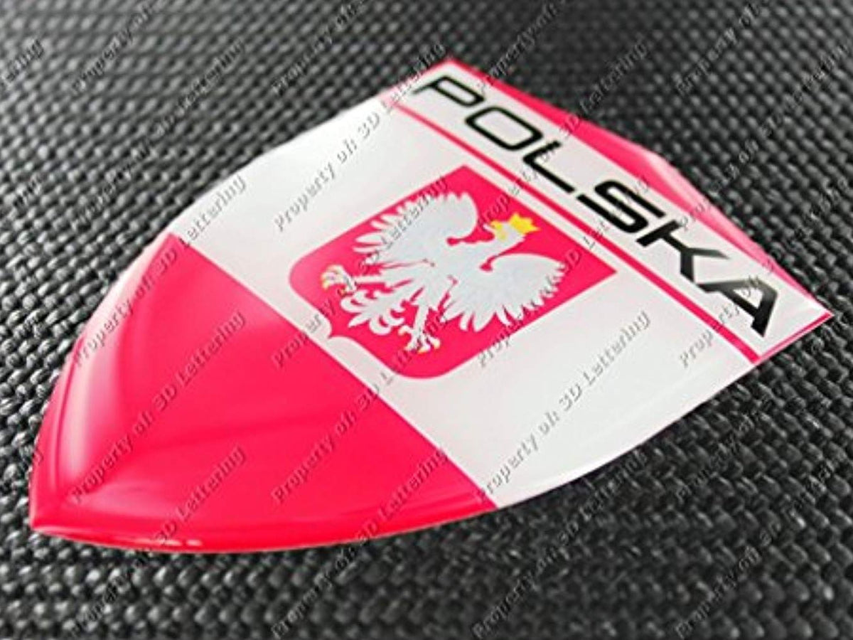 Poland Polska Flag Raised Clear Domed Lens Decal – 3D Lettering Boats ...