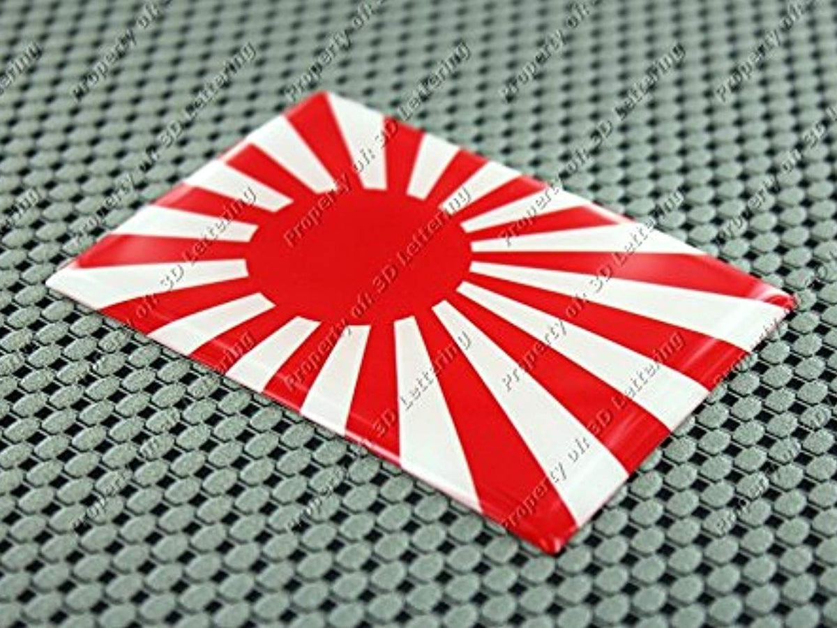 Japan Rising Sun Flag Car & Truck Raised Clear Lens Sticker Decal 3.50 ...