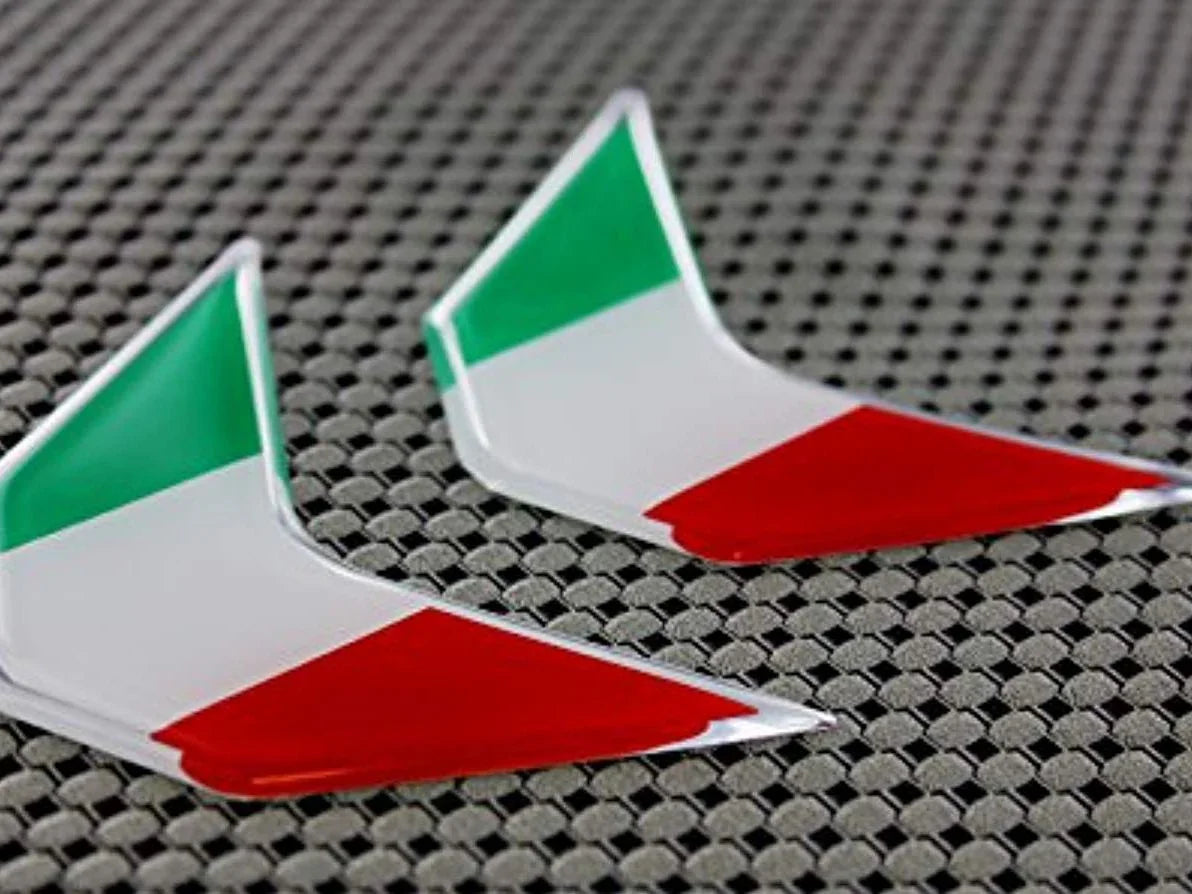 Italian Italy Flag Car & Motorcycle Raised Clear Lens Sticker Decal Set ...