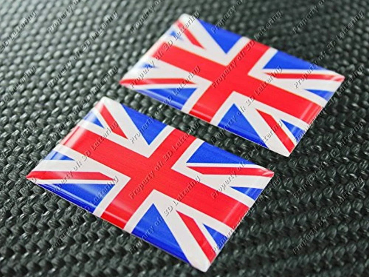 UNITED KINGDOM UNION JACK FLAG Triumph Sticker Pair – 3D Lettering ...