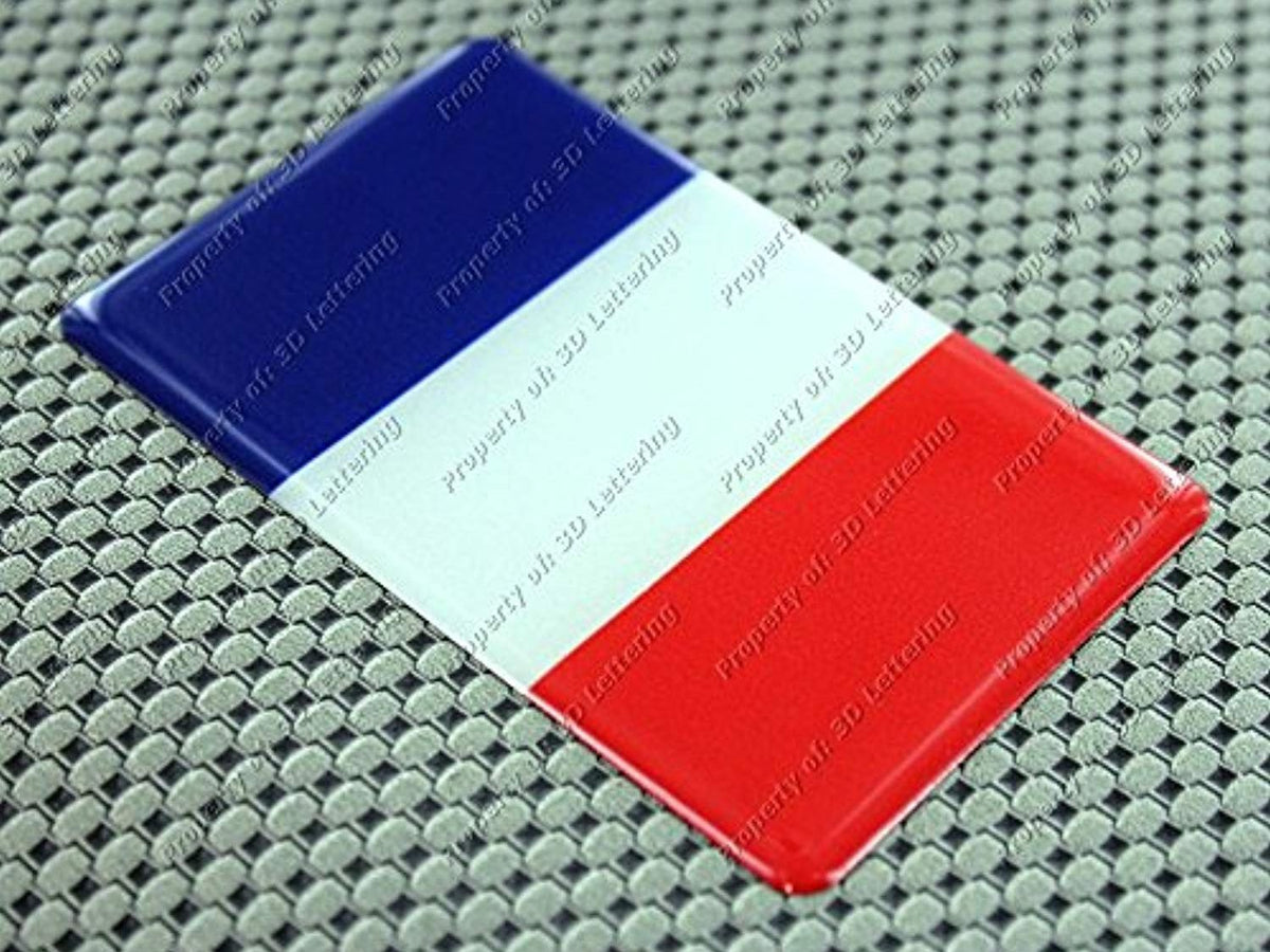 France French Flag Car & Motorcycle Raised Clear Lens Sticker Decal 4 ...