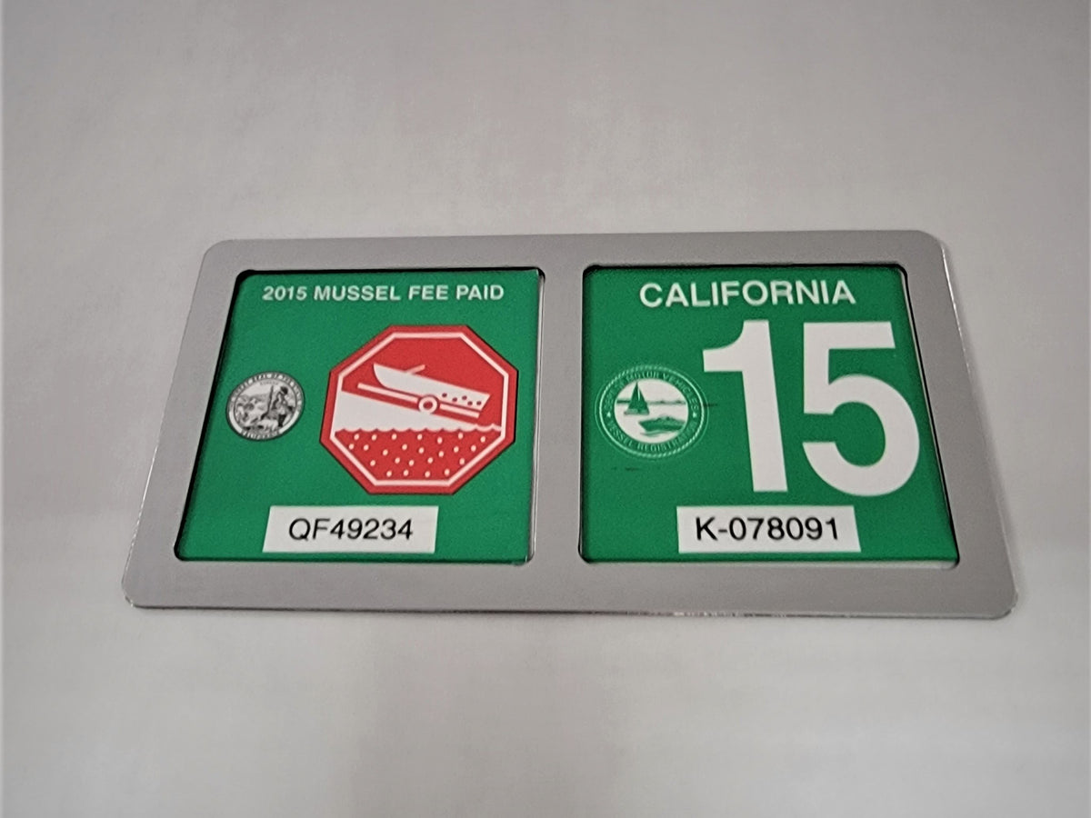 3" x 3" Yearly Vessel Validation Decals Twin Frame Flat Chrome – 3D ...