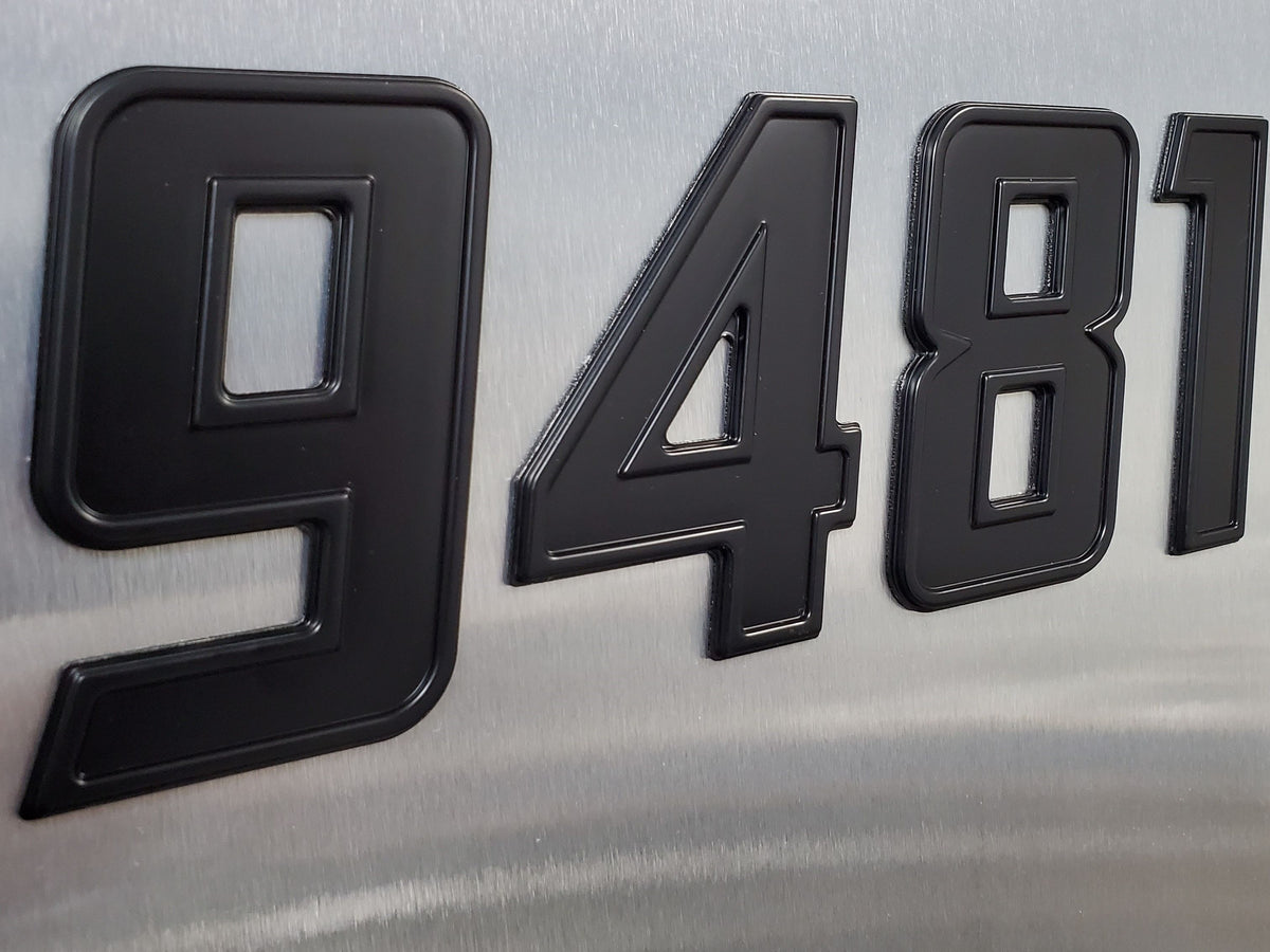Sport Style Chrome Emblem Boat Registration Numbers Lettering – 3D ...
