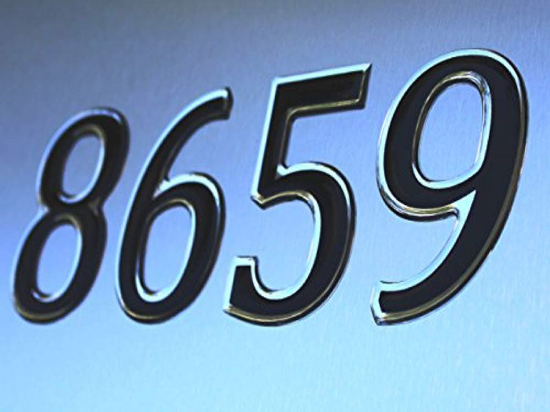 Pontoon Style Domed Boat Registration Numbers Black & Chrome Raised NU ...