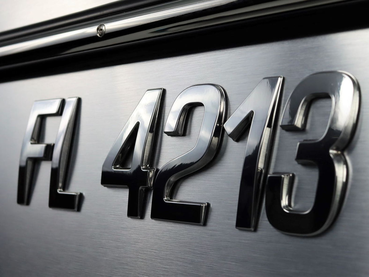 Pontoon Style Chrome Emblem Boat Registration Numbers Lettering – 3D ...